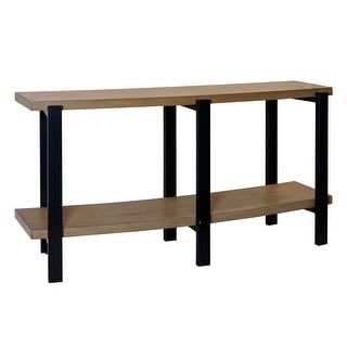 StyleCraft Curved Console Table - Brown and Black Finish - Bed Bath ...