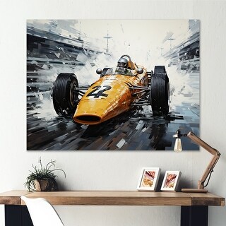 Designart "Yellow And Black Vintage Grand Prix Racing Formula Car I ...
