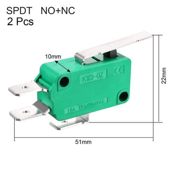 2PCS KW3-OZ 16A 125/250VAC SPDT NO NC Hinge Lever Type Micro Limit ...