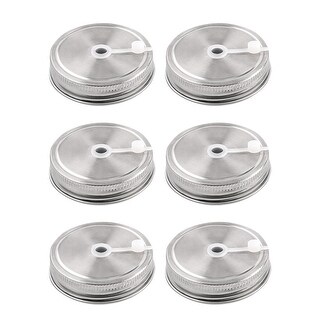 Stainless Steel Mason Jars Lids with Straw Hole Canning Lids - Silver ...