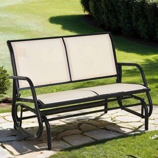 2-Person Outdoor Glider Bench, Patio Double Swing Rocking Chair - Bed Bath & Beyond - 41216941