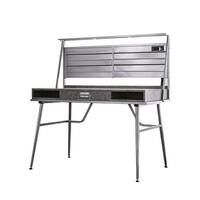 Metal Desk with Storage in Silver Finish - Bed Bath & Beyond - 34553559