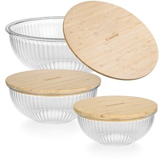Glass Mixing Bowls,Nesting Bowls,Cute Collapsible Glass Bowls With Lids ...