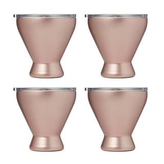 Cambridge 11 Oz Insulated Brushed Pink All Purpose Cocktail Tumblers ...