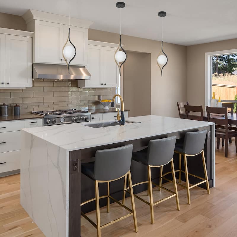 Icey Modern 1-Light LED Globe Glass Kitchen Island Pendant Lights for ...