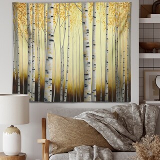 Designart 'Golden Birch Trees Forest III' Landscape Forest Wall ...