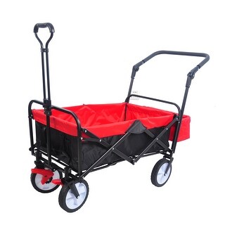 Collapsible Hand Cart,with Wheels andDrink Holder,Adjustable Handles ...