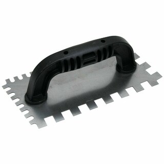QLT 1/2 In. Square Notched & 1/4 In. U-Notched Trowel w/Black Handle ...