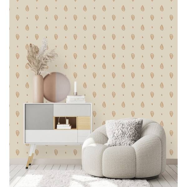 Beige Drop Pattern Wallpaper Peel and Stick and Prepasted - Bed Bath ...