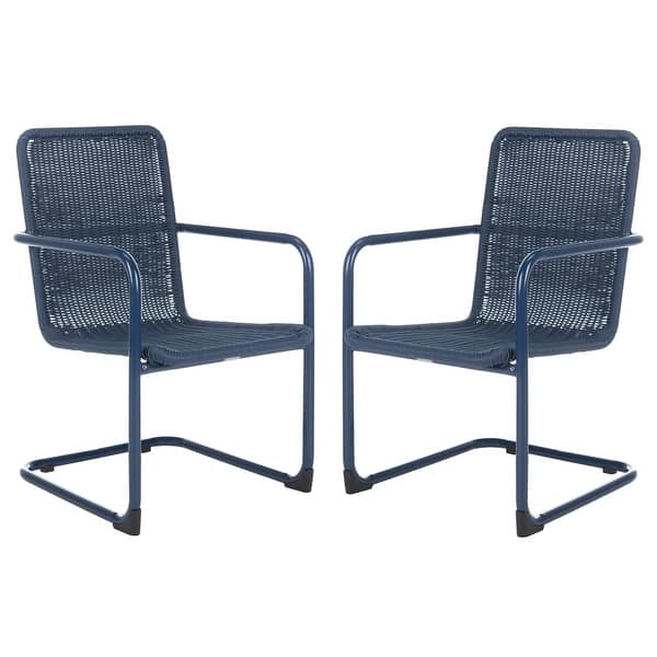SAFAVIEH Outdoor Living Hutton Chair (Set of 2) - 22" W x 25.6" D x 35 ...