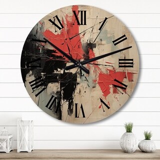 Designart "Abstract Duality II" Abstract Collages Oversized Wood Wall ...