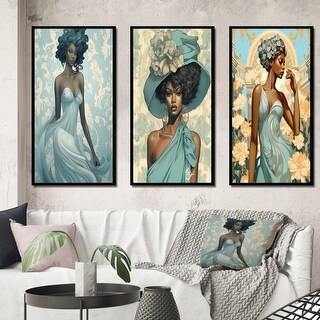 Designart "Gorgeous African American Retro Glam Beauty VII" African ...