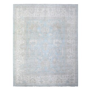 Shahbanu Rugs Baby Blue, Afghan Oushak with Soft Colors Natural Dyes ...