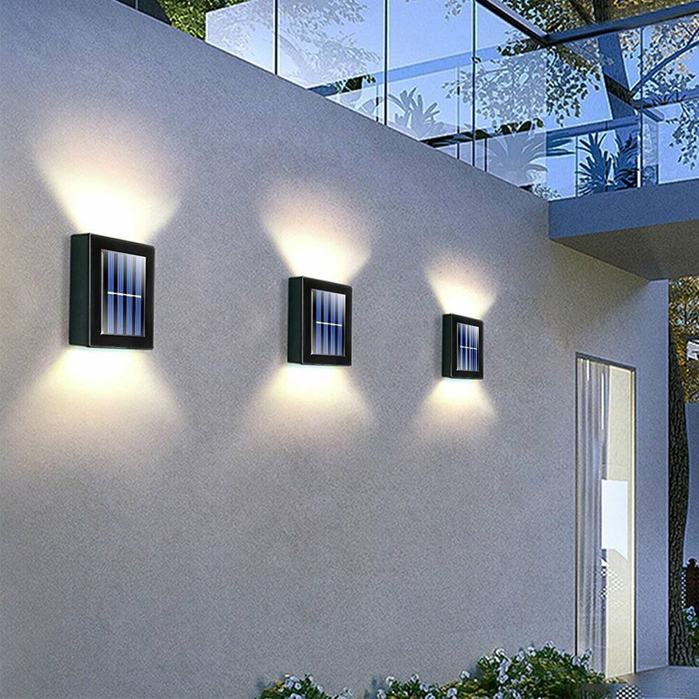 2pcs Outdoor Solar Deck Lights, Waterproof Pathway Stairs Step Lamps ...