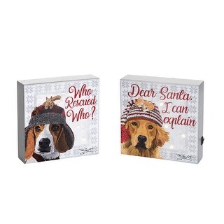 Light-Up LED Two Can Art Dog Block Set of 2 - Set of 2 - Bed Bath ...