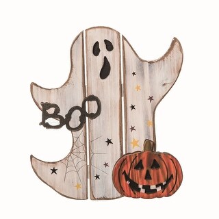 Transpac Wood White Halloween Easel Ghost Decor - Bed Bath & Beyond ...