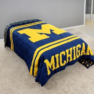 Michigan Wolverines Reversible Big Logo Soft and Colorful Comforter ...