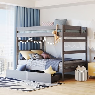 Contemporary Full over Full Storage Bunk Bed with 2 Drawers for Kids ...