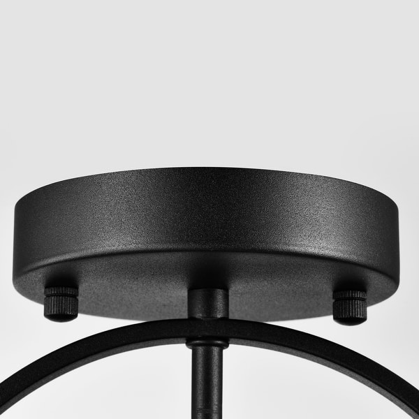 Mid Century Orb Flush Mount Ceiling Light Opal Glass Black Chandelier - Bed Bath & Beyond - 36361872