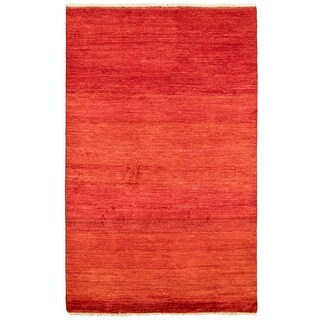 ECARPETGALLERY Hand-knotted Pak Finest Gabbeh Red Wool Rug - 5'2 x 8'1 ...