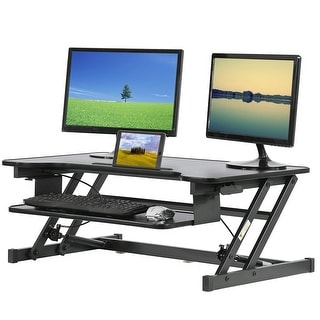 Global Pronex 35"Height Adjustable Standing Desk Converter, Ergonomic ...