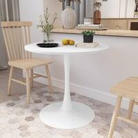 32 Inch Modern Tulip Round Dining Table with MDF Top - 32" x 30" (Dia x ...