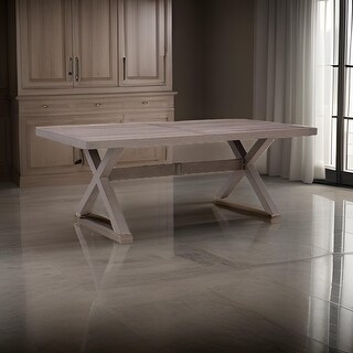 Karo 84 Inch Outdoor Dining Table, Slatted Top and Umbrella Hole, Brown ...