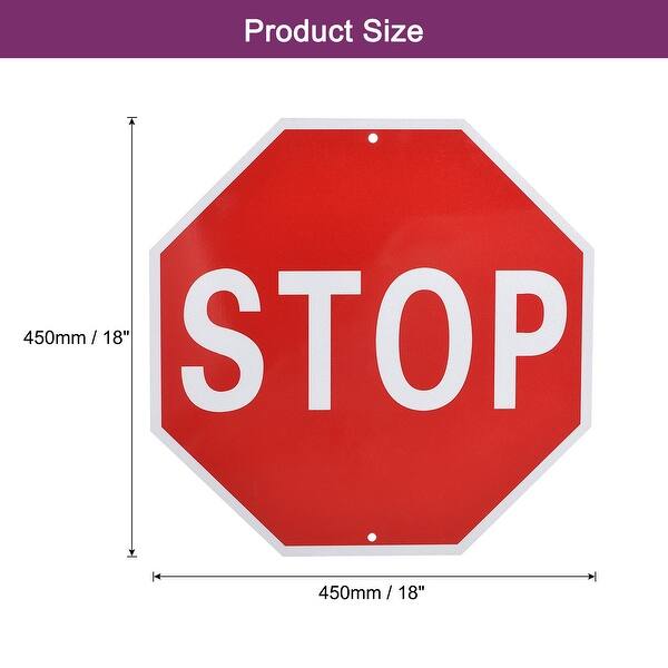 Stop Sign 18" x 18" Warning Reflective Aluminum Signs for Street ...