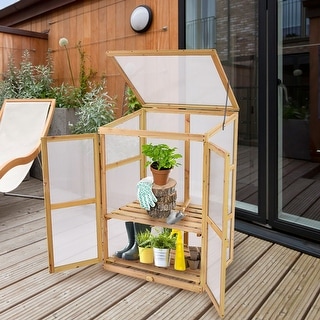 Wooden Garden Portable Greenhouse Raised Plants Protection - 30.0''x22 ...