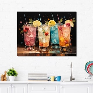 Designart "Cocktail Celebration I" Cocktails Wall Art - Bed Bath ...