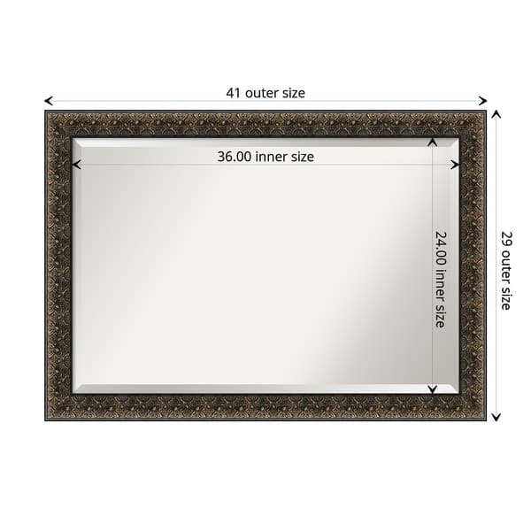 Beveled Wood Wall Mirror - Intaglio Embossed Black Frame - Bed Bath ...