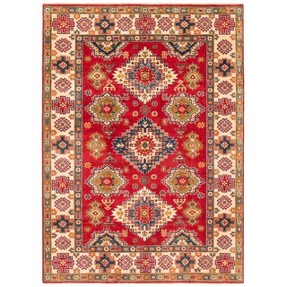 ECARPETGALLERY Hand-knotted Finest Ghazni Dark Red Wool Rug - 6'2 x 8'8 ...