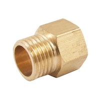 13mm Male to 12mm Female Brass Straight Hex Bushing Adapter - Gold Tone ...