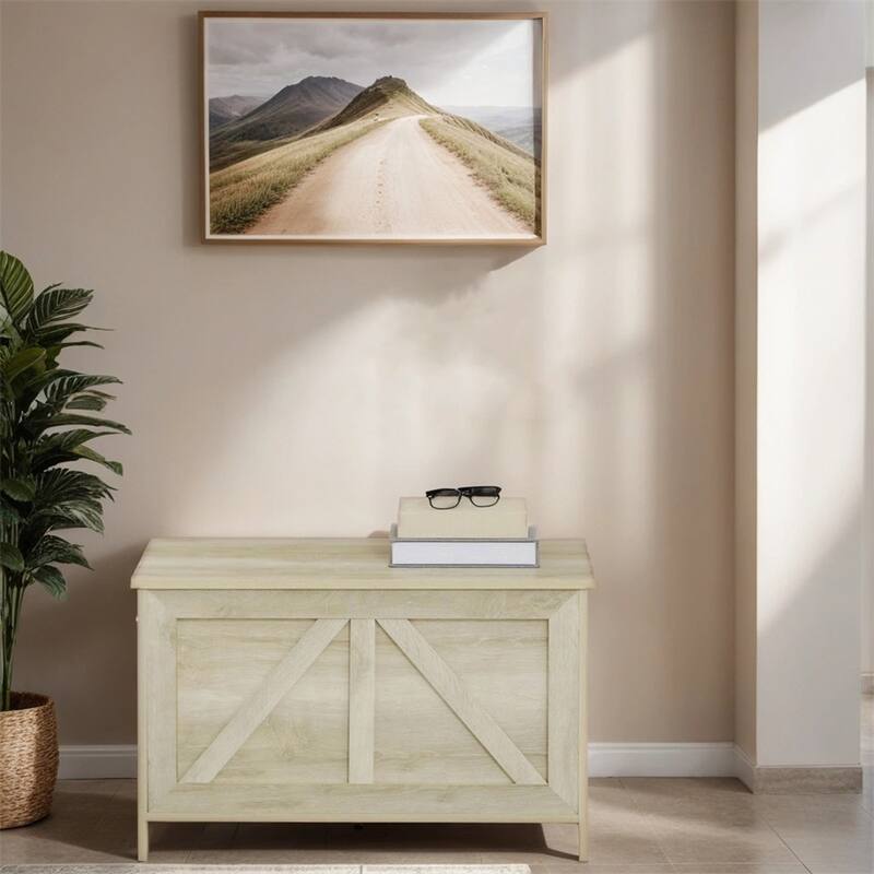 30" Farmhouse Storage Chest,Lift Top Box Organizer with Safety Hinge ...