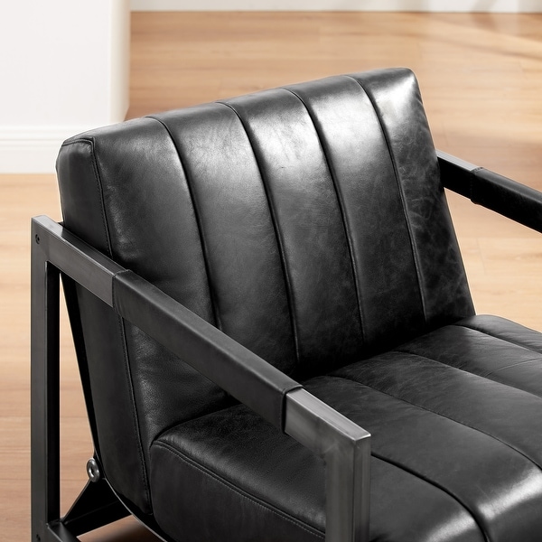 Art Leon Genuine Leather Lounge Accent Arm Chair - On Sale Art Leon Genuine Leather Lounge Accent Arm Chair - On Sale