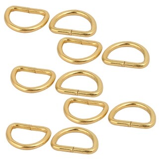 20mm Inner Width Iron Half Round Non Welded D Ring Gold Tone 10pcs ...