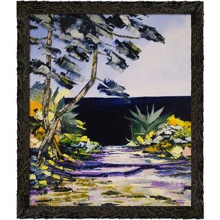 ArtistBe Seaside with Feathered Ebony Frame, 23.24" x 27.24" - Bed Bath ...