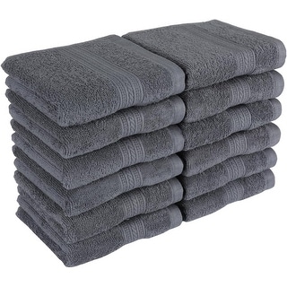 Kaufman Luxury Cotton Washcloths 12 Piece Wash Cloth Set - Bed Bath ...