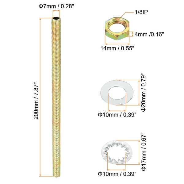 1set 1/8IP Thread Lamp Pipe Kit Nuts Washers Fasteners Assortment - Bed ...