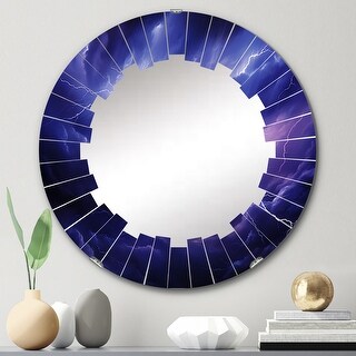 Designart "Lightning Electric Veins Patchwork I" Modern Wall Mirror ...