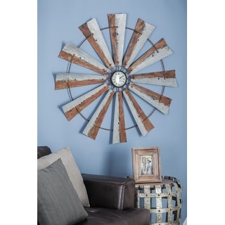 Grey Metal Farmhouse Wall Clock, 39 x 39 x 2 - 39 x 2 x 39 - Bed Bath ...