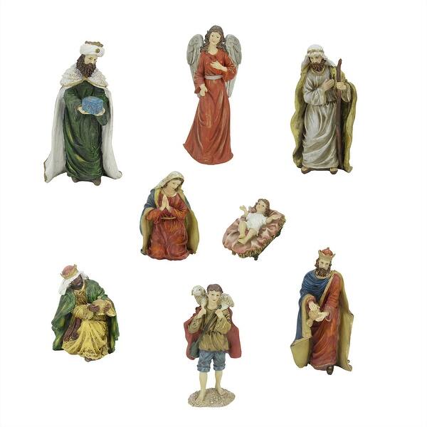 8-Piece Jewel Tones Religious Christmas Nativity Figure Set - Bed Bath ...