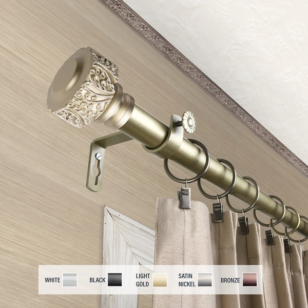 InStyleDesign Verbena 1 inch Diameter Adjustable Curtain Rod - Bed Bath ...