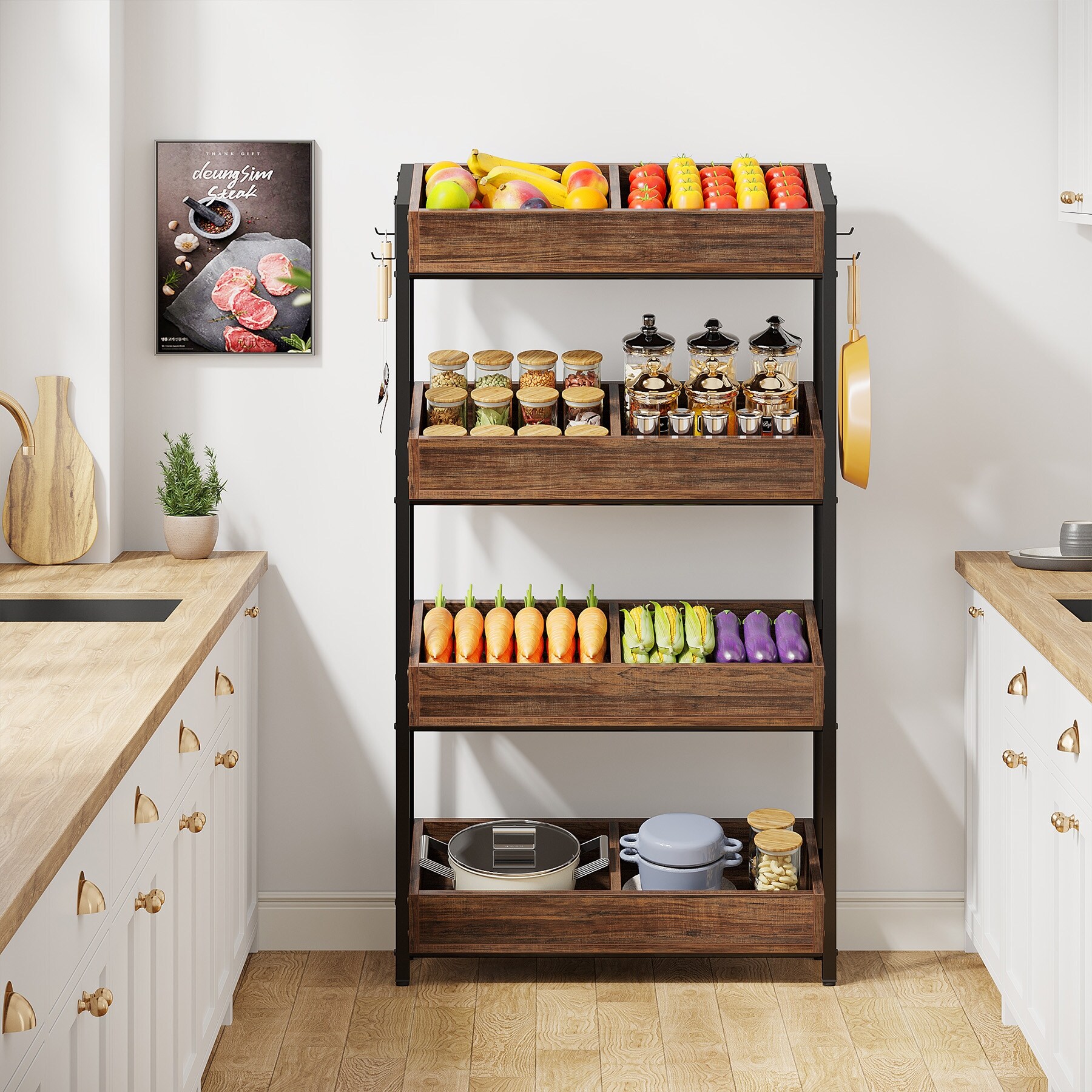 Wood storage organizer rack store