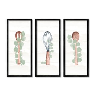 Stupell Kitchen Cooking Utensils Whisk Spoon Botanical Eucalyptus ...