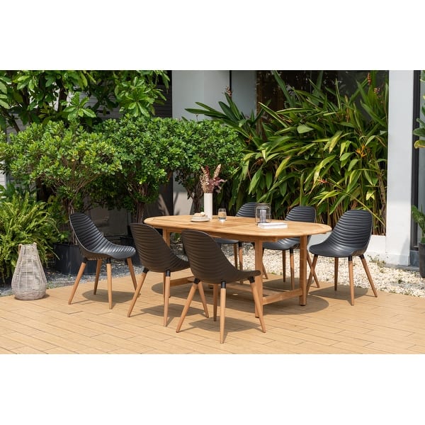Amazonia FSC Certified Teak Amher Outdoor Patio Dining Set - Bed Bath ...