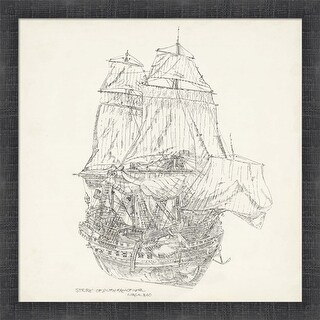 Richard Foust 'Antique Ship Sketch V' Framed Art - Bed Bath & Beyond ...