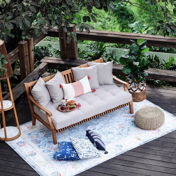Outdoor teak patio daybed with cushions store
