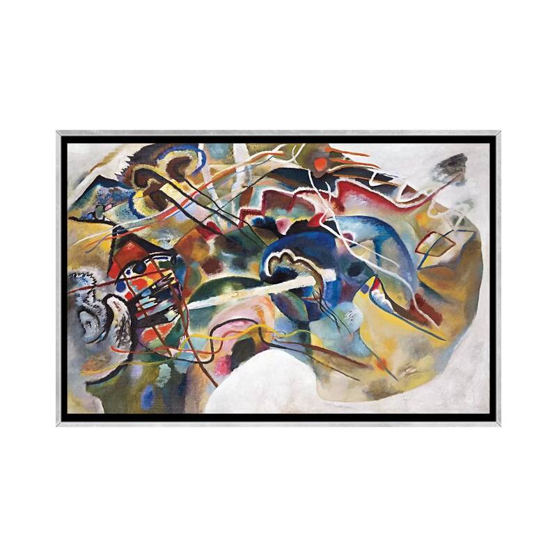 iCanvas "Painting with White Border" by Wassily Kandinsky Framed ...