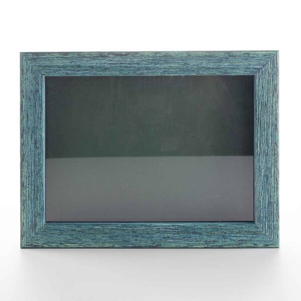 Rustic Blue 16x30 Wood Shadow Box with Green Acid-Free Backing - With 5 ...